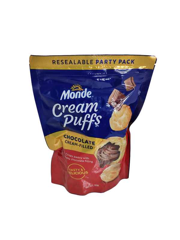 Monde Cream Puffs Chocolate Cream-Filled 130g