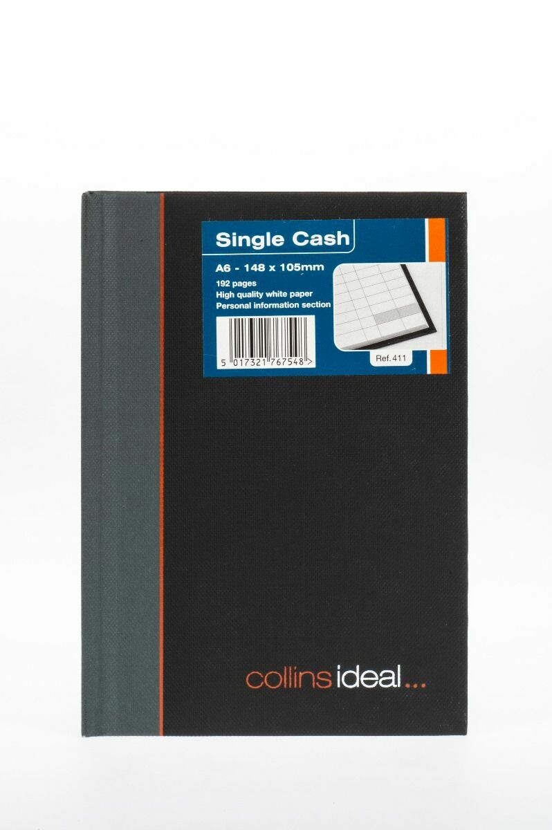 Collins Ideal Book A6 Single Column Cash Book 192 Pages (411)