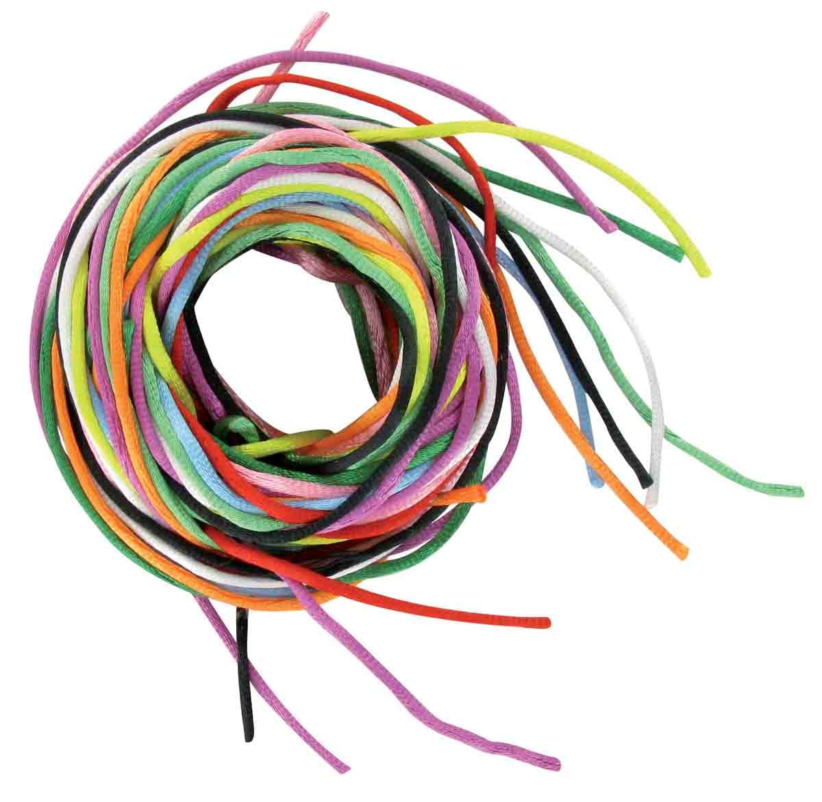 Cordelettes rondes en satin multicolore (10 pièces)