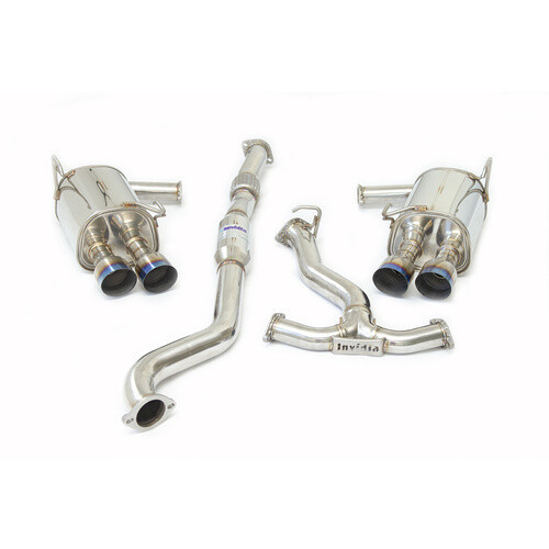 INVIDIA - Q300 Turbo Back Exhaust w/PSR O2 Outlet, Ti Tips (Evo X 07-16)