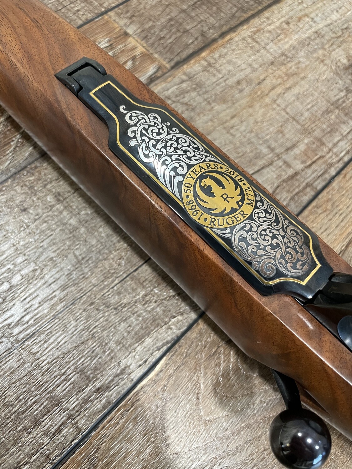 50th Anniversary Engraved Ruger M77 Hawkeye .243