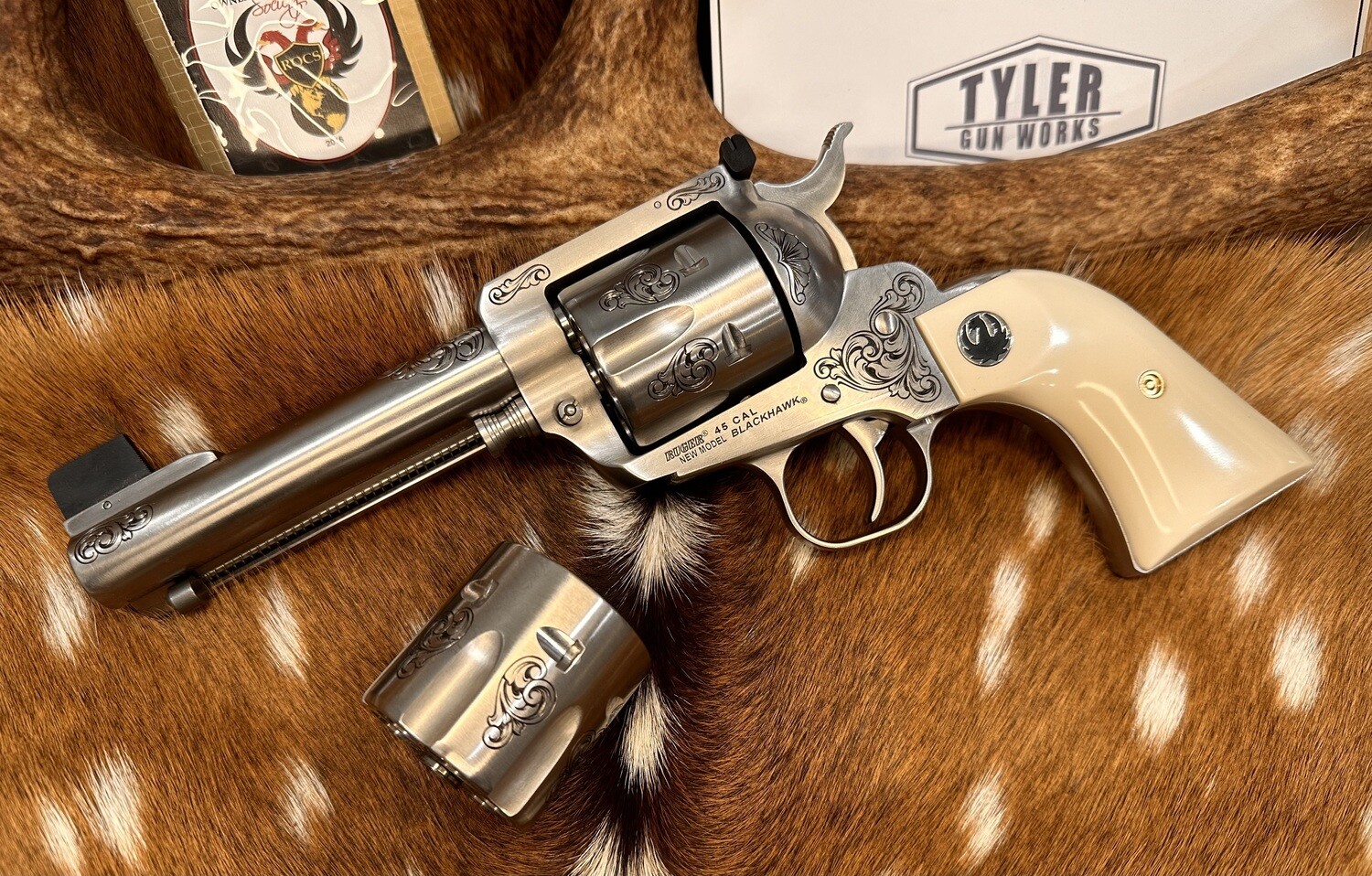 Engraved Ruger New Model Blackhawk Convertible .45 Auto/ .45 Colt