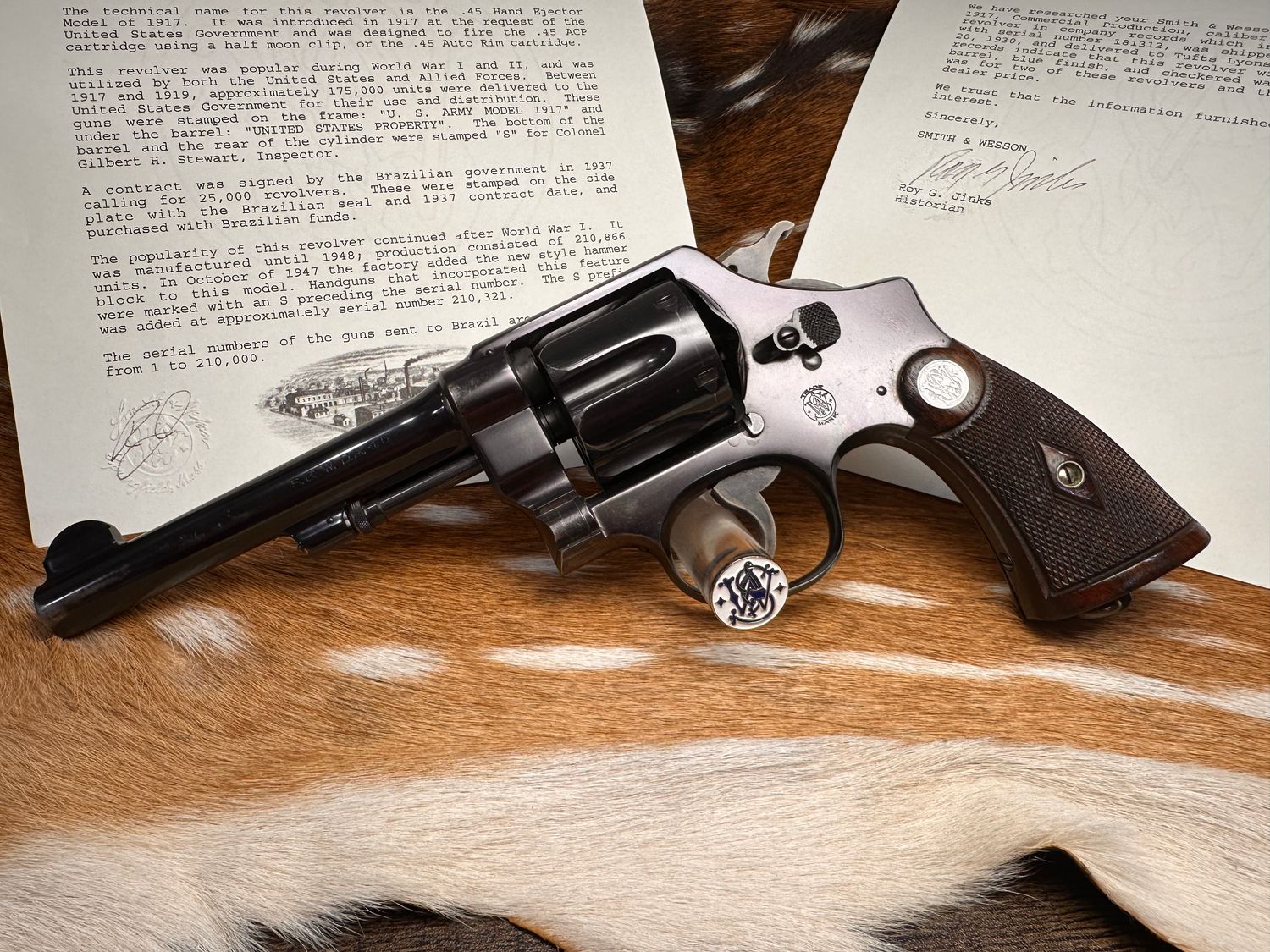 Lettered Smith & Wesson Commercial Model 1917 .45 ACP Revolver