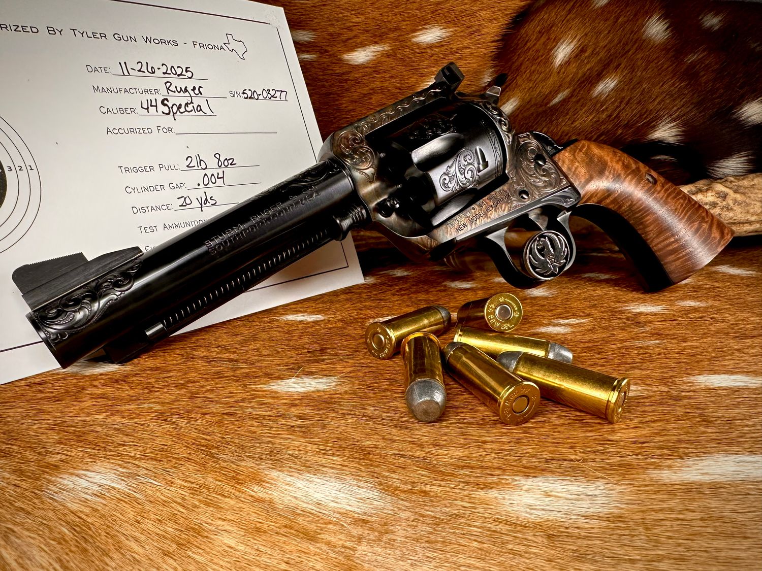 TGW Engraved Custom Ruger New Model Blackhawk 44 Special Revolver