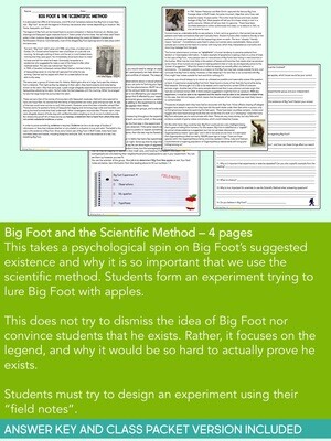 Science Literacy Sub Plan- SCIENTIFIC METHOD - Store - Biology Roots
