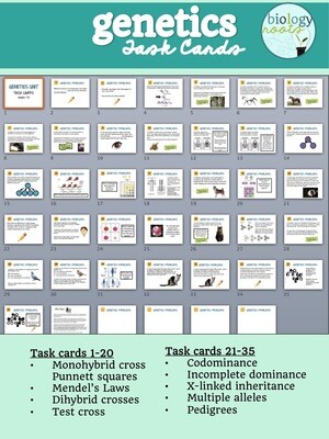 Genetics Task Cards - Store - Biology Roots