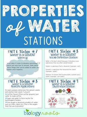 Properties of Water Stations (print and digital) - Store - Biology Roots