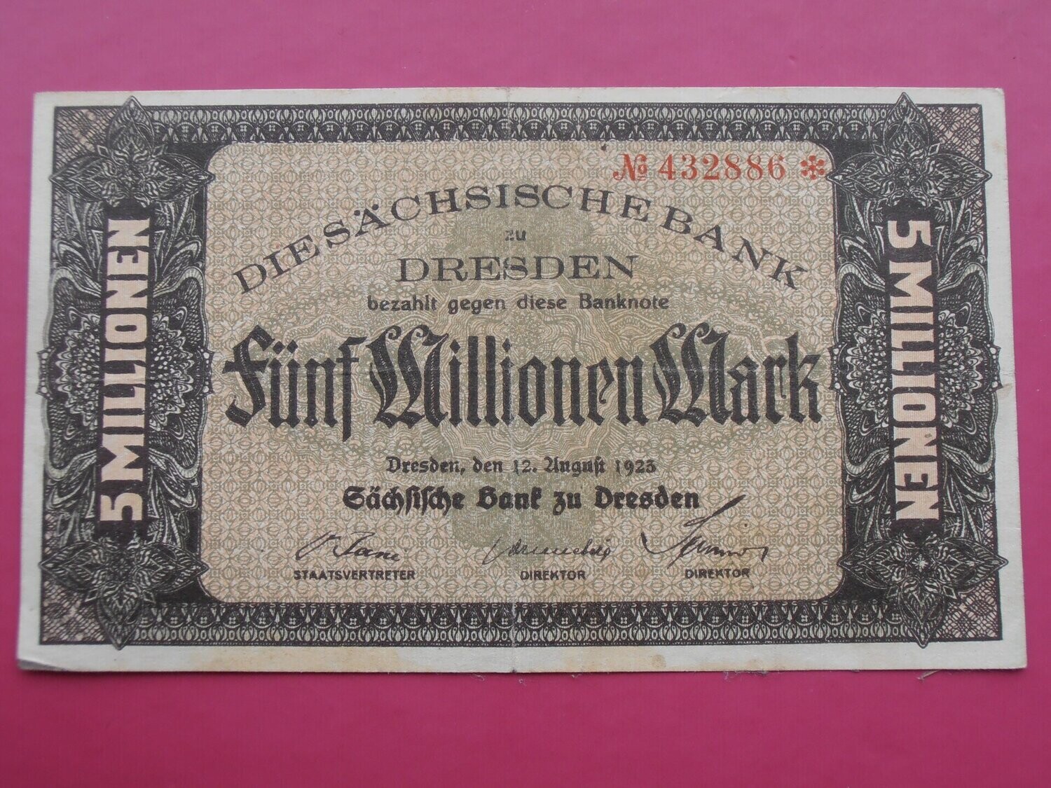 Germany Saxony 5 Million marks - 1923