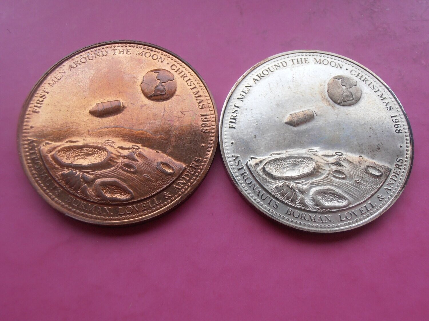 Apollo 8 Two Medal Set - 1968 (Journey Round the Moon)