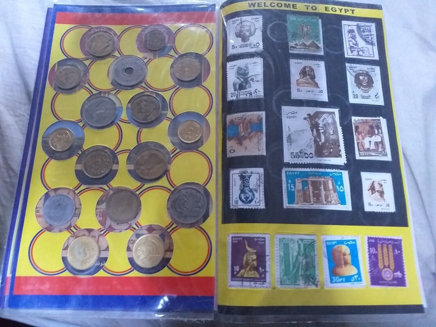 Egyptian Tourist Coin and Stamp Set (1)