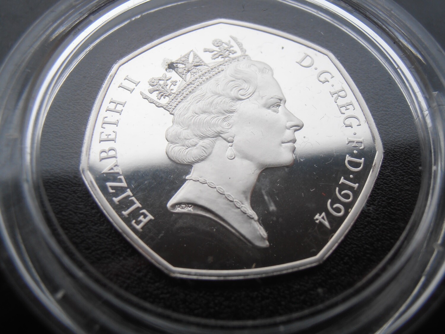 1994 - Silver Proof Piedfort Fifty Pence (D-Day Landings)