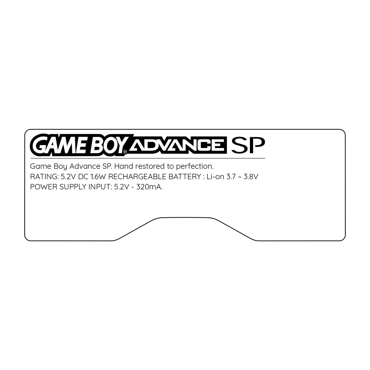 Game Boy Advance SP Back Sticker (Custom Design)