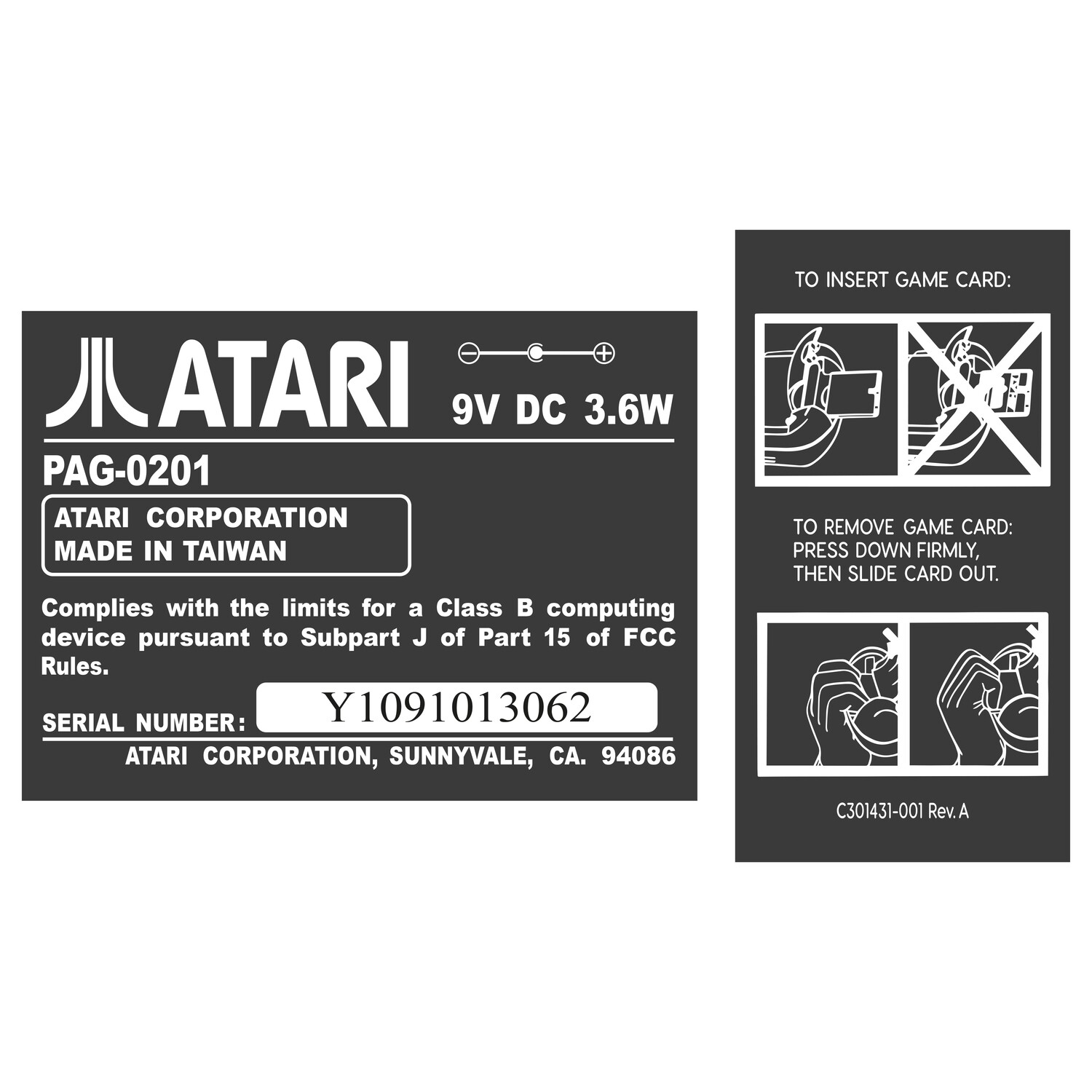 Atari 2600 Cartridge Template