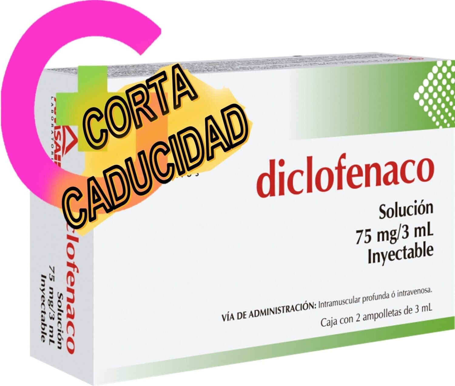Diclofenaco 75mg Solución Inyectable 2 Ampolletas