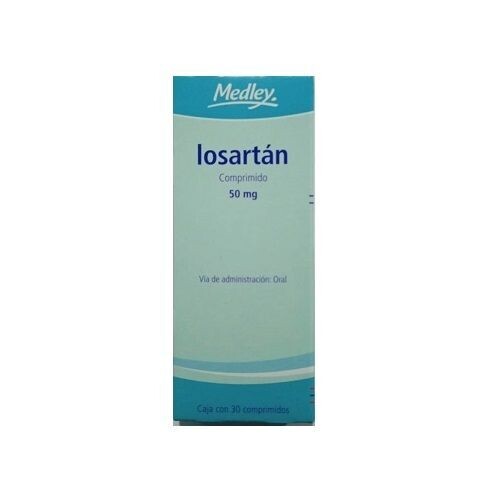 Losartán 50mg oral 30 Tabletas