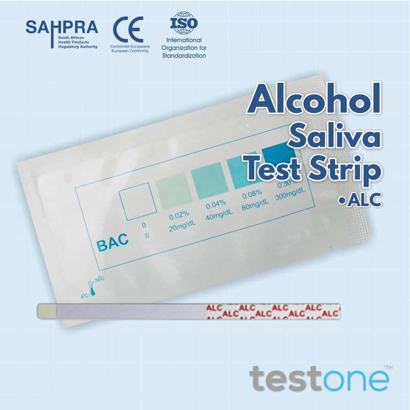 Alcohol Saliva Test Strip - testone.co.za