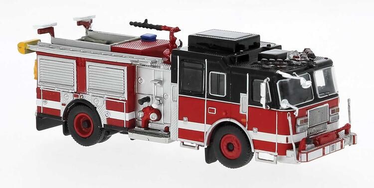 Brekina HO 2012 Seagrave Marauder II Fire Truck - Red, Black, White