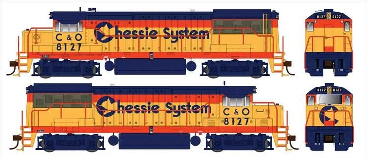 Bowser Executive HO GE U25B - DC/DCC Ready - Chessie System (C&O) : #8127