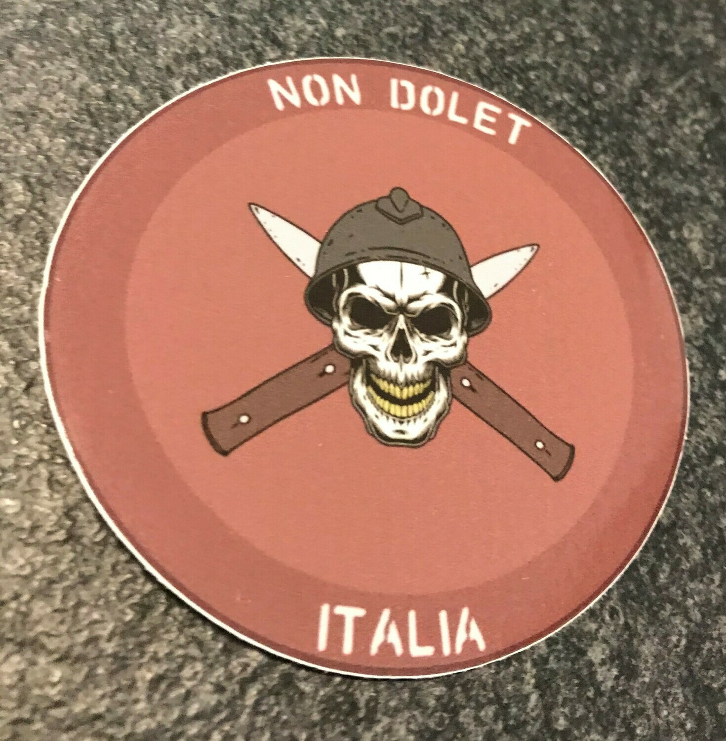 Sticker Dark Red Round NDA Logo