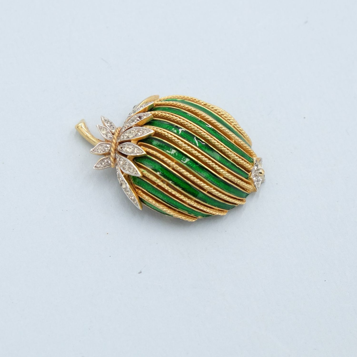 Vintage Trifari Enamel Berry Pin 1960s