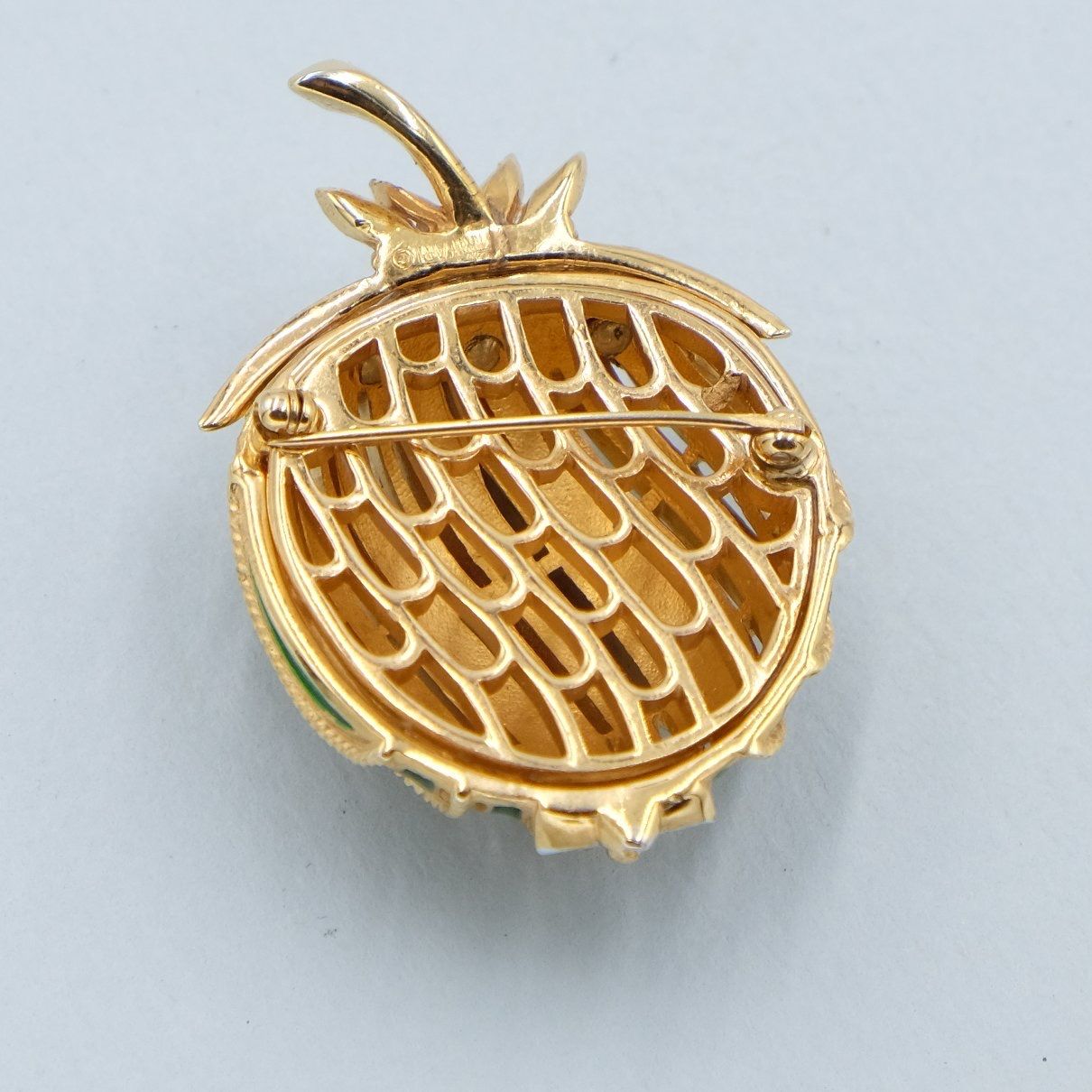 Vintage Trifari Enamel Berry Pin 1960s