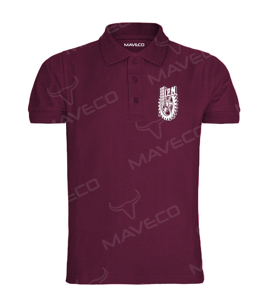 PLAYERA GUINDA TIPO POLO PARA CABALLERO INSTITUTO POLITÉNICO NACIONAL IPN