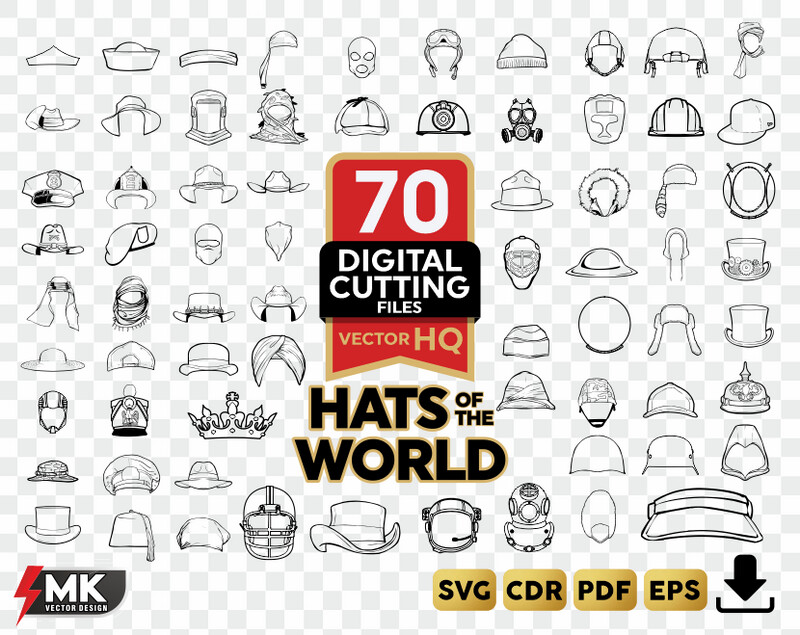 Hats World SVG Clipart - Fashion & Cultural Vector Art