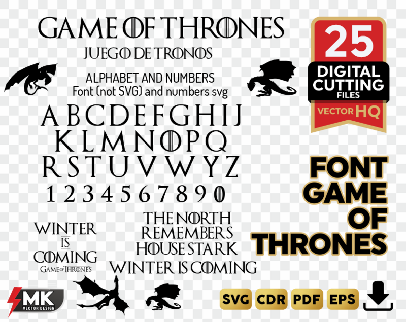 Game of Thrones Alphabet SVG Clipart - Fantasy Lettering