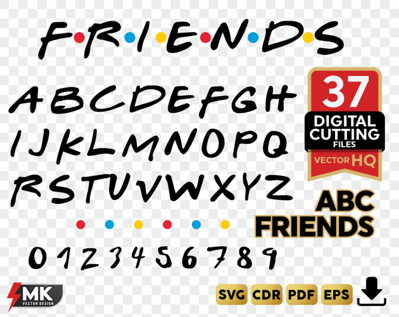 Friends SVG Clipart - Iconic 90s TV Show Font Vector Art