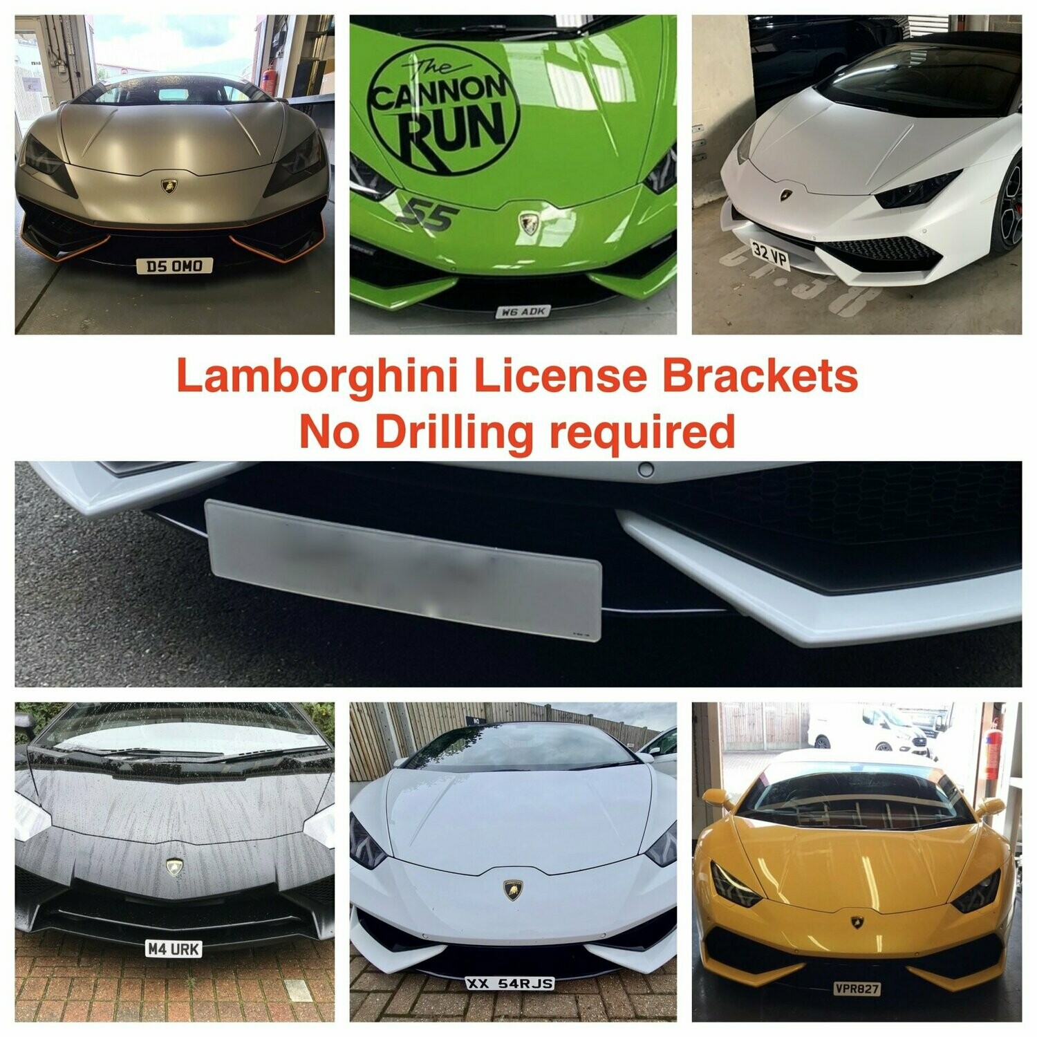 Lamborghini Huracan front license plate mount