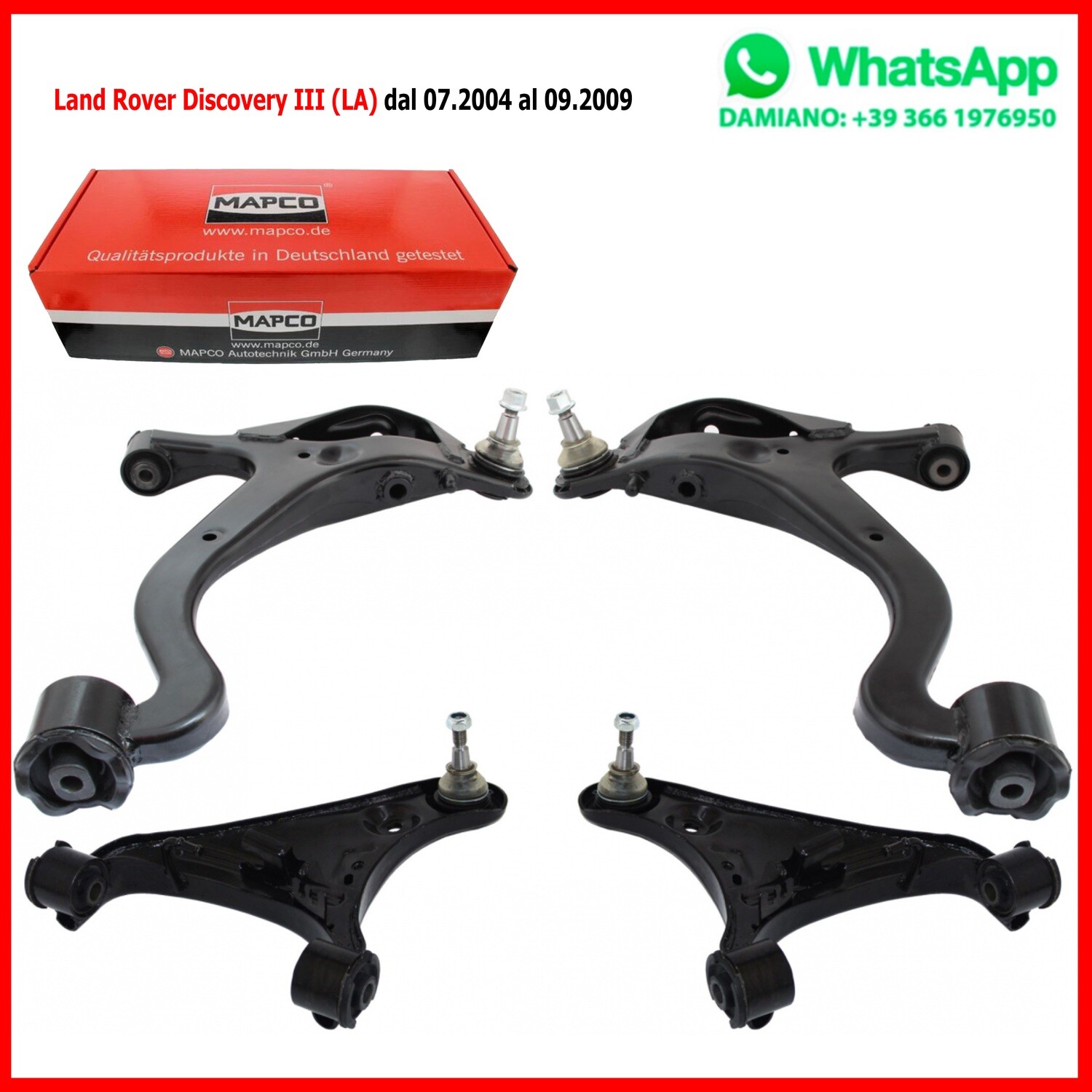 Kit 4 Bracci Anteriori Rinforzati Land Rover Discovery III (LA) dal ...