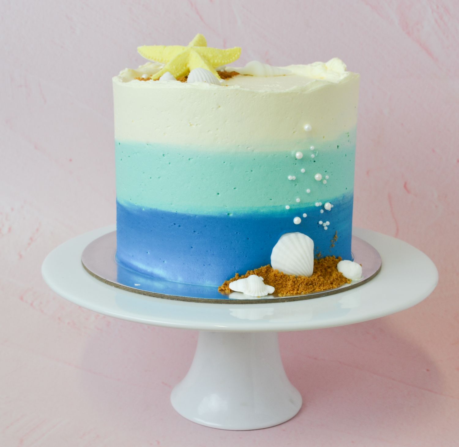 Beach-themed cake - Shop - Drizzled