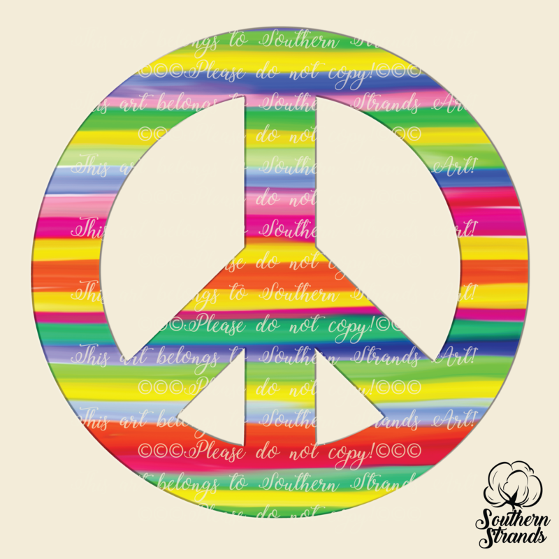 Peace Sign Stripes | DIGITAL DESIGN