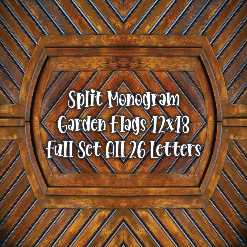 Split Monogram Garden Flag 12x18