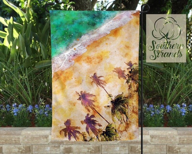 Watercolor Beach Garden Flag 12x18