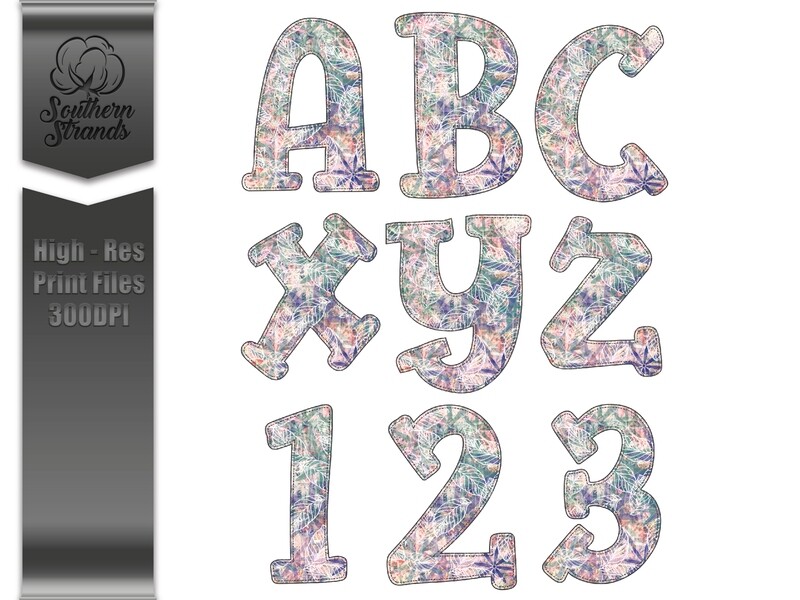 Spring Botanical Alphas & Numbers Pattern 9 | Upper and Lower Case ...