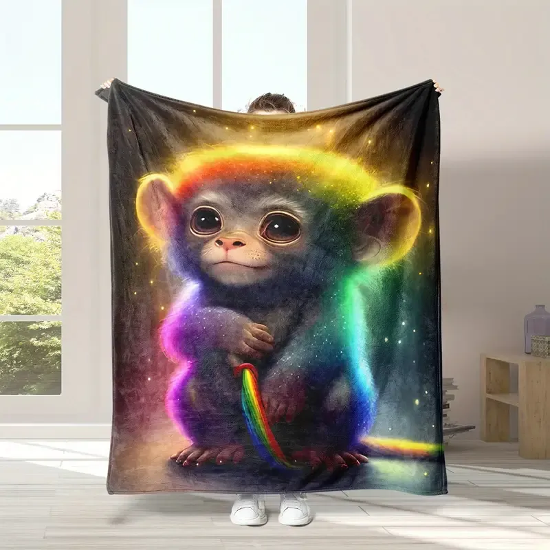 Rainbow Monkey Blanket