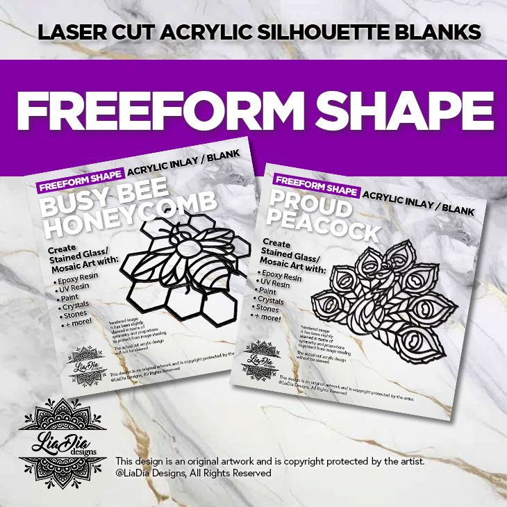 Freeform Shapes - Paintable Stained Glass style art and suncatchers.