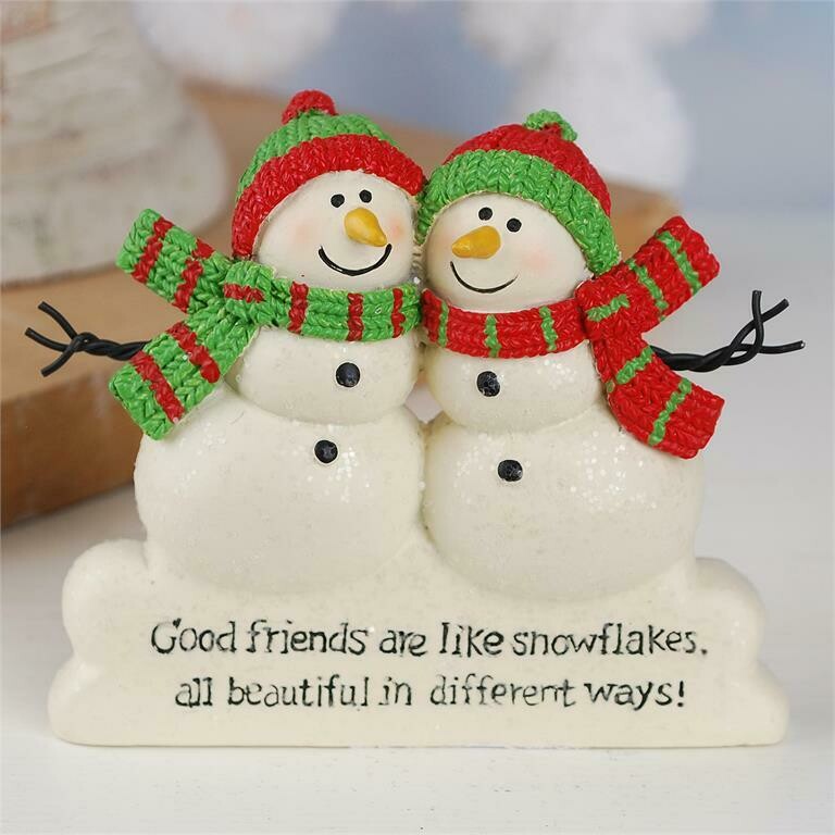 "Good Friends" Snowman Couple