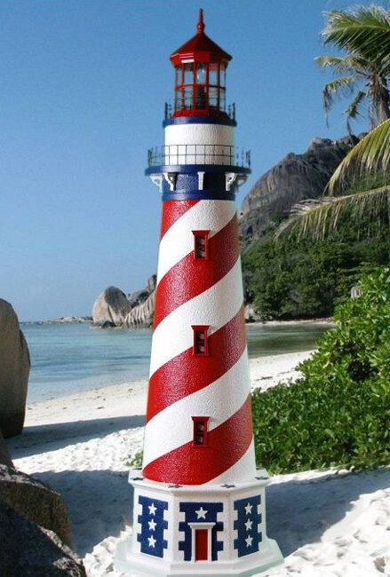 American USA Stucco Lighthouse - 8 ft. Lighthouse Replica