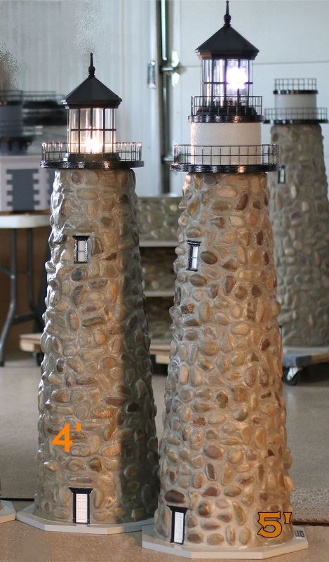 Chesapeakecrafts Real Stone Lighthouses with Working Lights