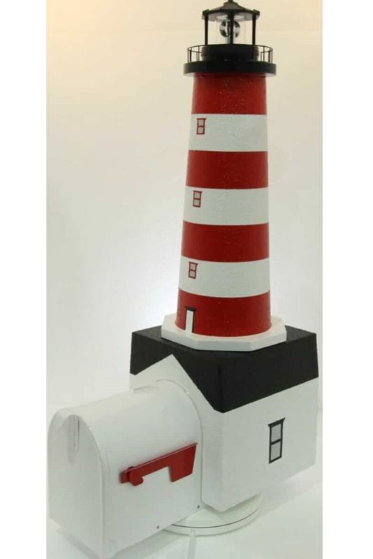 Deluxe Assateague Lighthouse Mailbox with Working Lights
