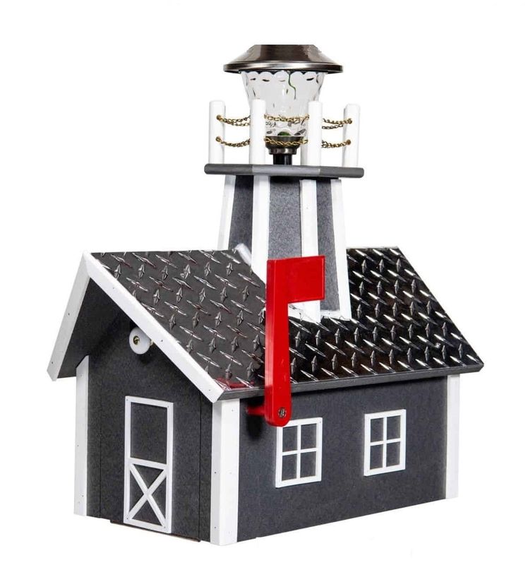 Poly Lighthouse Mailboxes with Working Solar Lights on Top