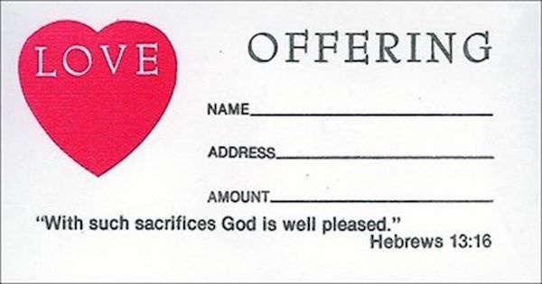 Offering Envelope - Love Offering (Hebrews 13:16)