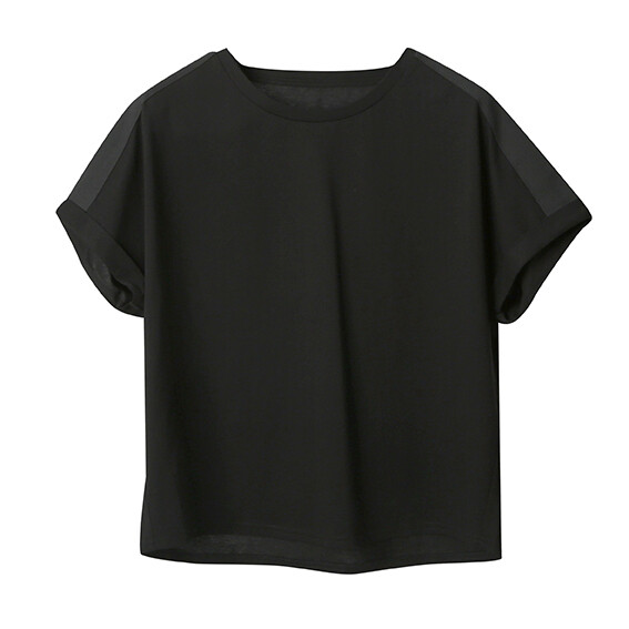 DROP SHOULDER T-SHIRT-BLACK