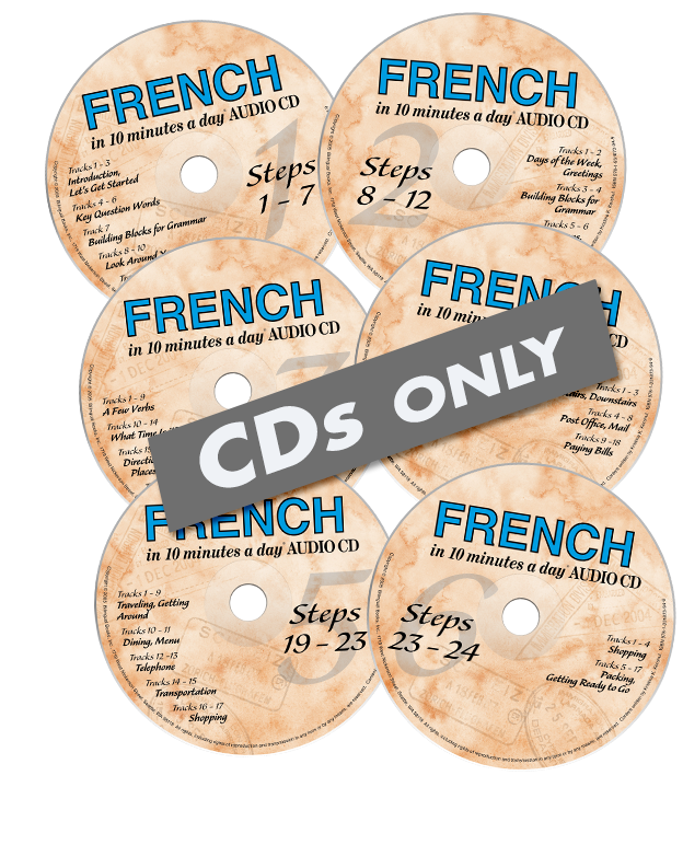 FRENCH in 10 minutes a day® AUDIO CD disks (set of six - CDs only) *b*