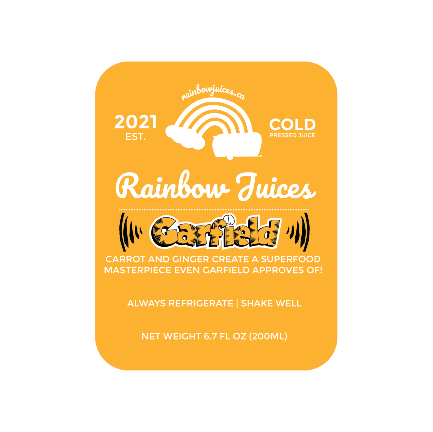 Garfield - Raw Cold Pressed Juice - Cold-Pressed Juice | Rainbow Juices