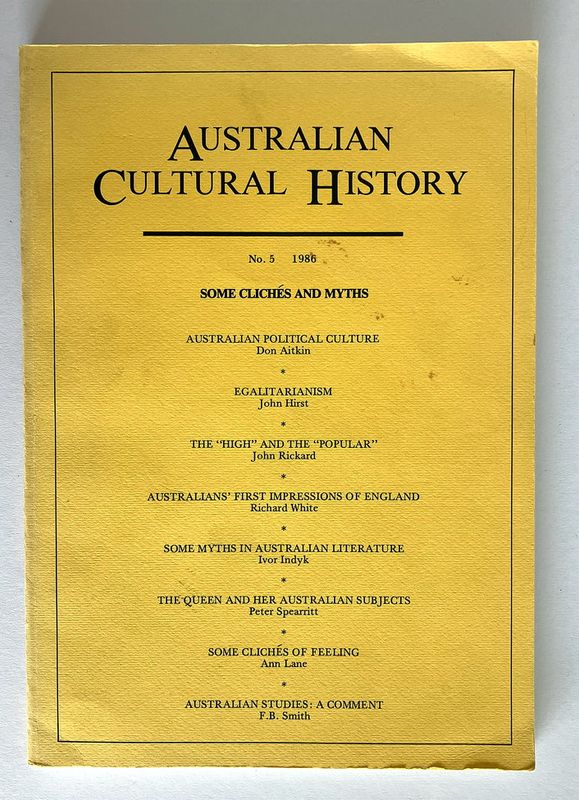 Australian Cultural History No 5 1986