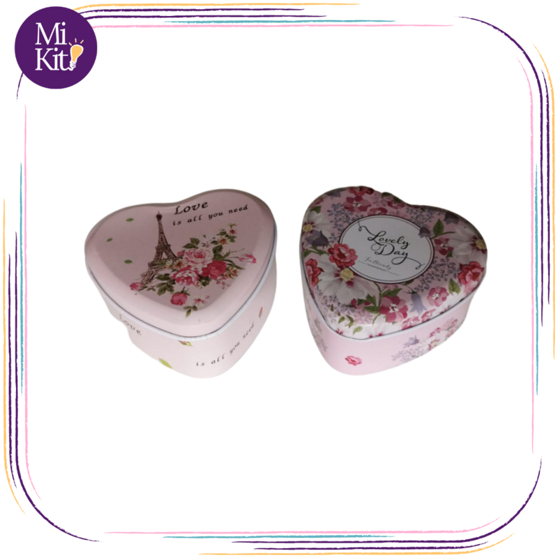 Recipiente metálico en forma de corazón