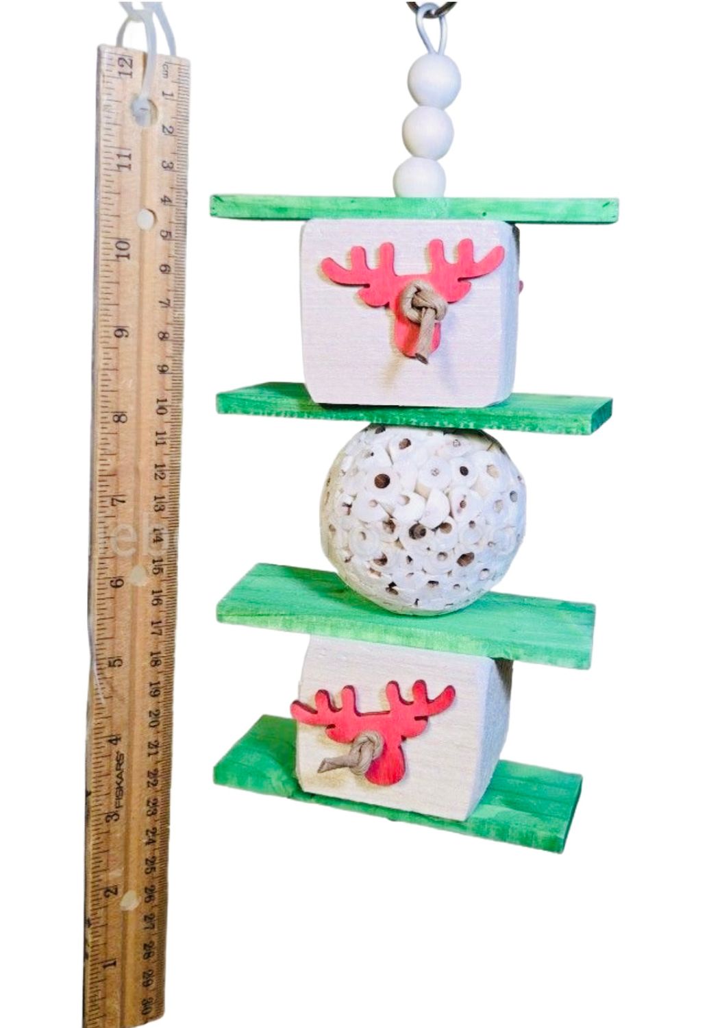 Reindeer Balsa Stack Limited Edition for Medium Birds by Birdie Box Bird Toys